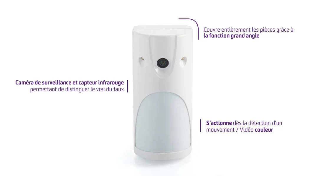 Détecteur de mouvement vidéo avec caméra infrarouge | Nexecur